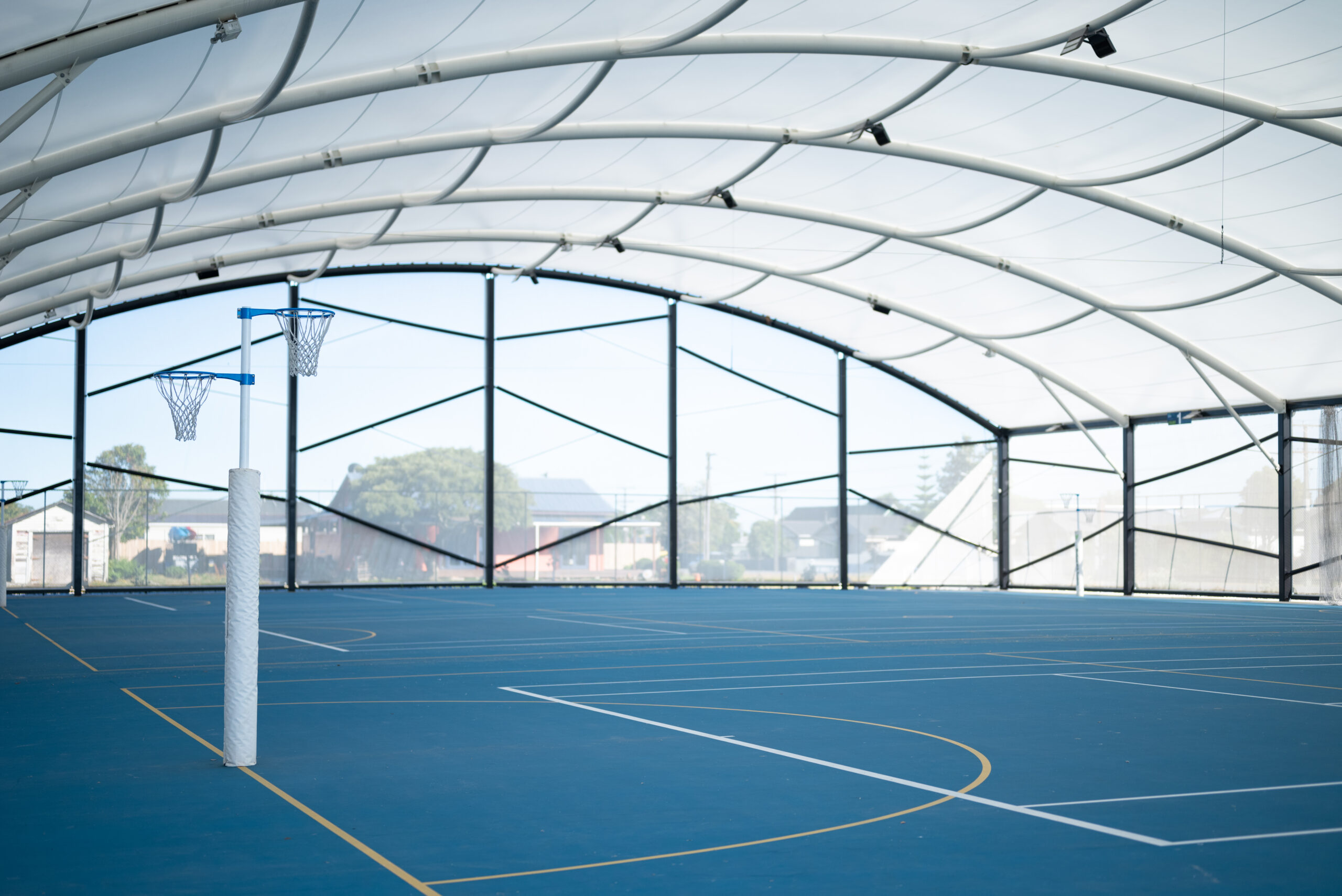 Westland Sports Hub - Shade Systems NZ | Completed Tensile Membrane ...