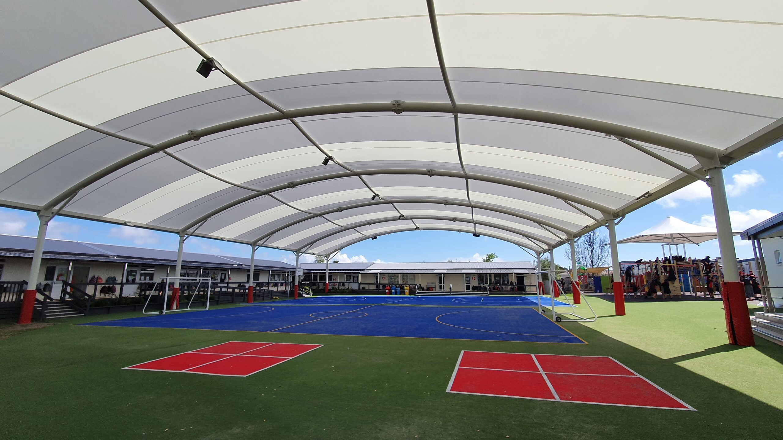 Pakuranga Heights School - Shade Systems NZ | Completed Court Canopy