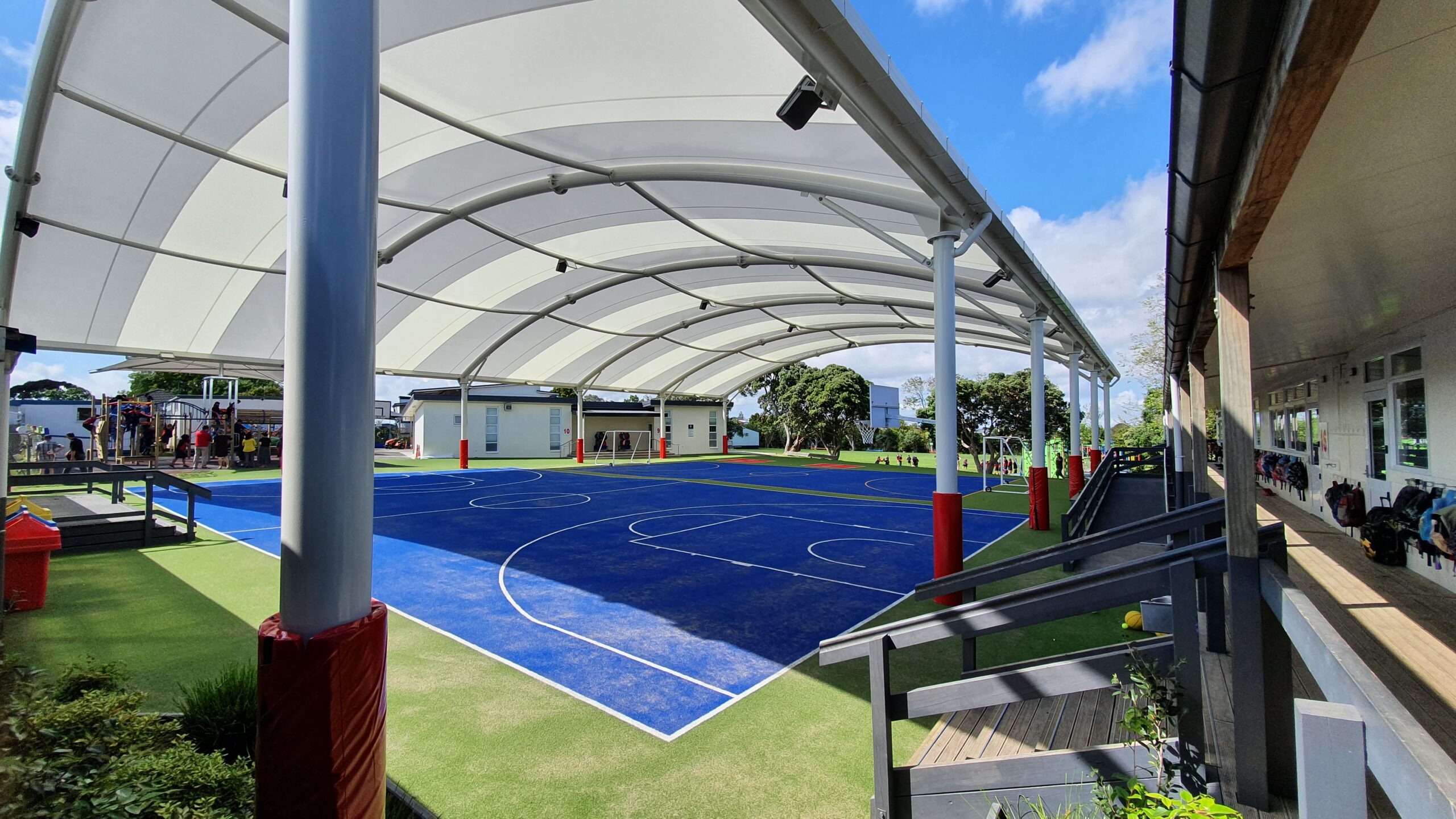 Pakuranga Heights School - Shade Systems NZ | Completed Court Canopy
