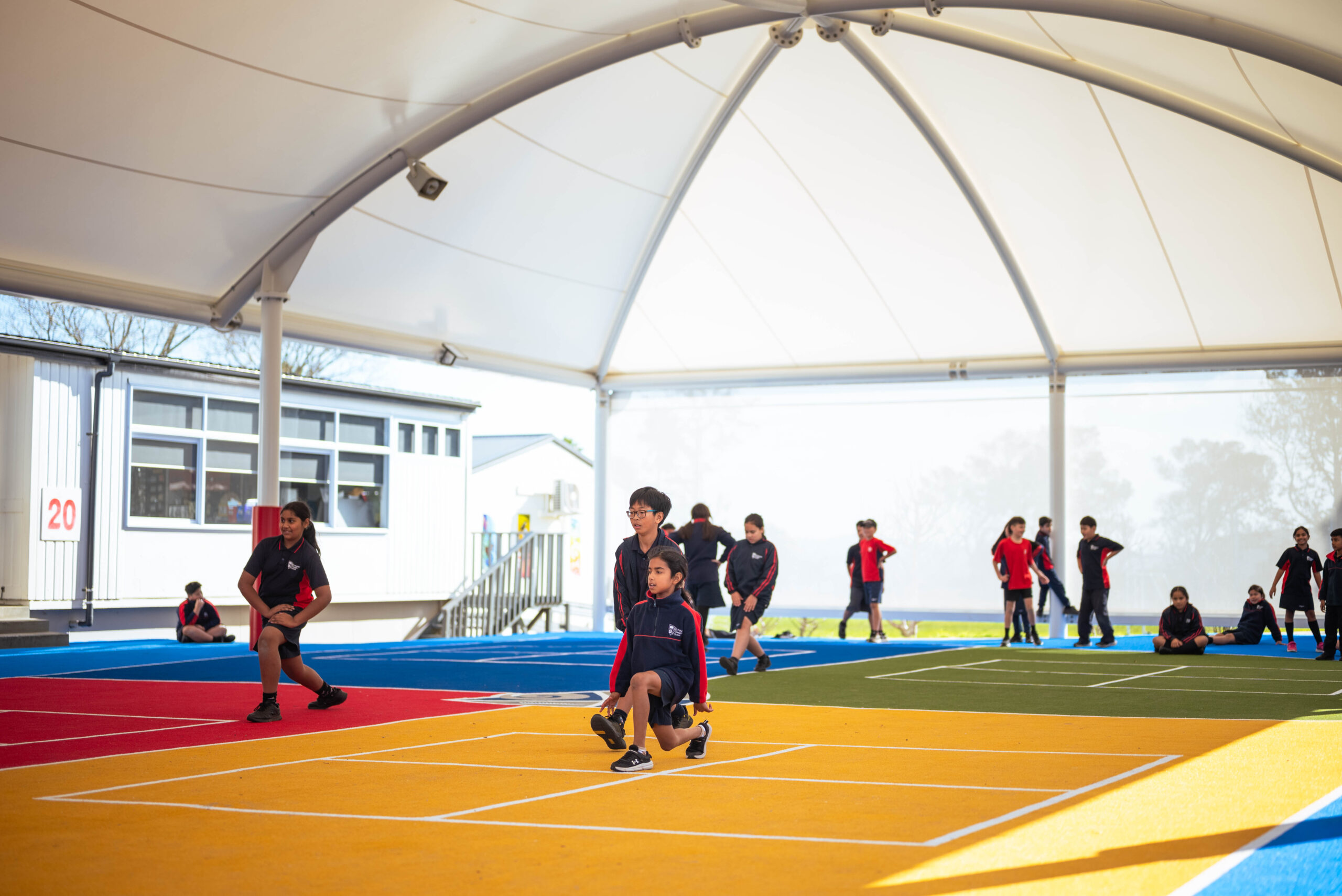 Pakuranga Heights School - Shade Systems NZ | Completed Court Canopy