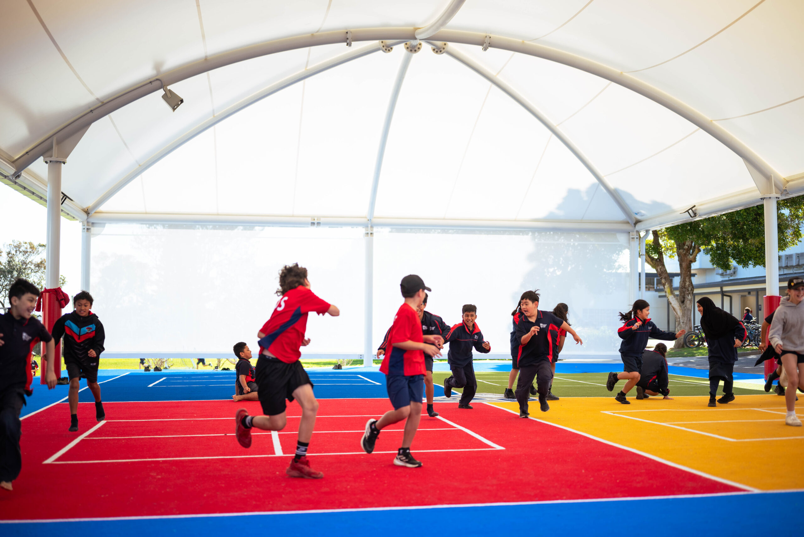 Pakuranga Heights School - Shade Systems NZ | Completed Court Canopy